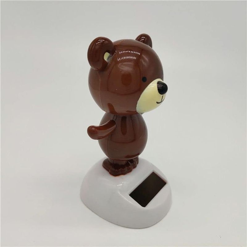 Brown Solar Dancing Bear, Solar Powered Dancing Figurine Car Dashboard ...