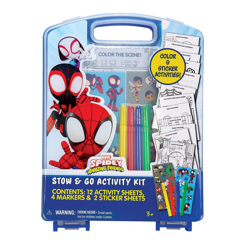 Spidey and his Amazing Friends Stow & Go Activity Kit, 17-Piece Travel ...