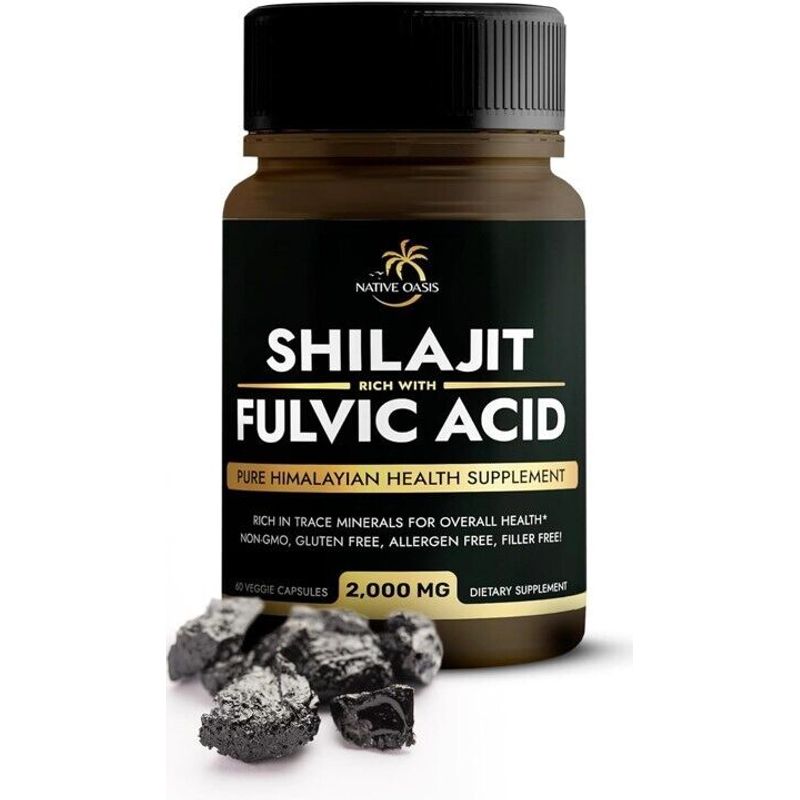 Native Oasis - Shilajit Fulvic Acid - Pure Himalayan 2000mg 60ct ...