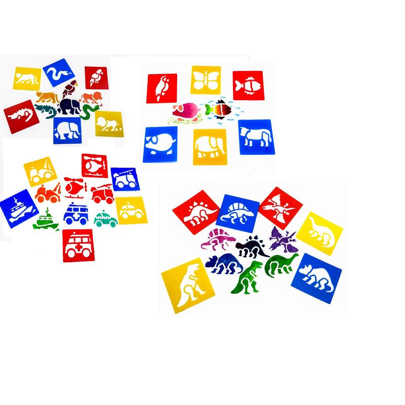 Washable Plastic Stencils | Assorted Pack | 24 Stencils Included ...