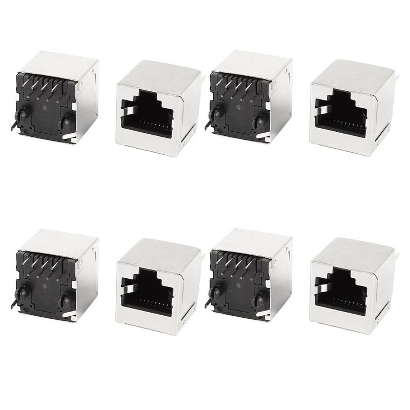 sourcing map RJ45 Cat5 Coupler, 8Pcs RJ45 8P8C PCB Mount Socket ...