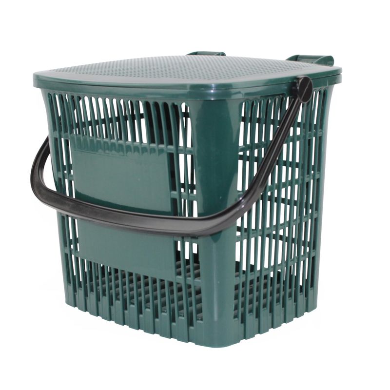 Vented Green Kitchen Compost Caddy - For Food Waste Recycling (7 Litre ...