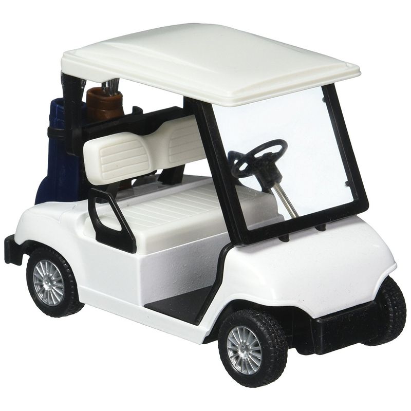 KinsFun White No Decal Golf Cart 4½" Die Cast Metal Model Pullback ...