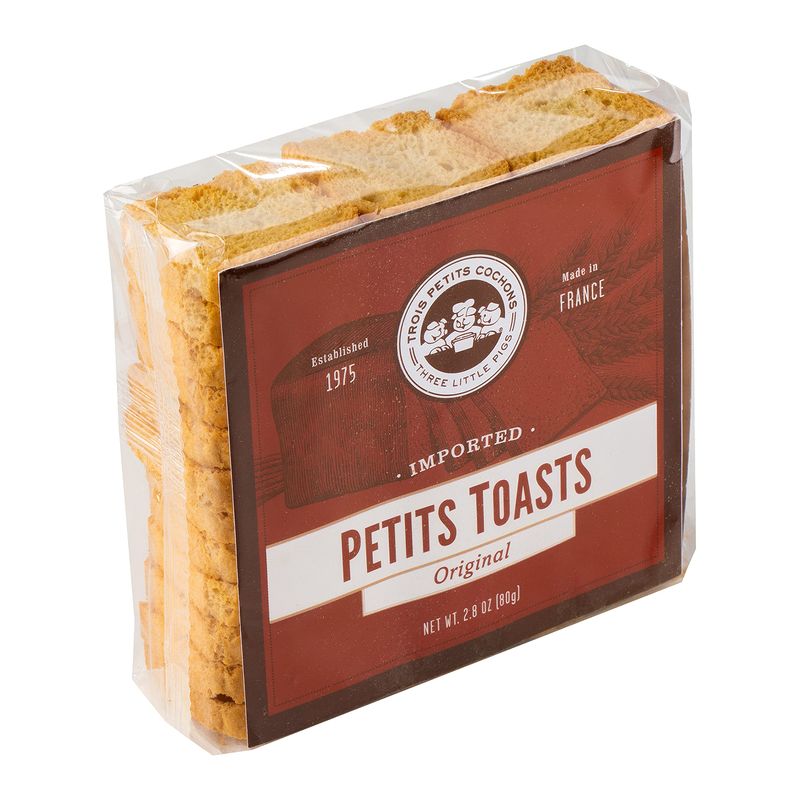 Three Little Pigs Petits Toasts, Original & Wheat, Light & Crispy 2.75 ...