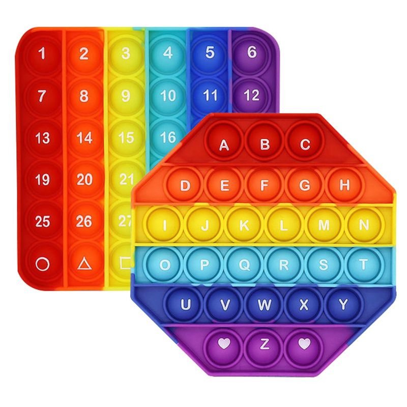 Fuushspoy Squishy Toys (Numbers English Alphabet Set of 2) Push Pop ...