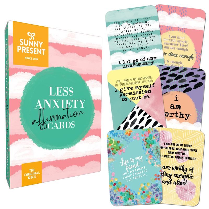 Sunny Present Less Anxiety Affirmation Cards - 45 Beautifully ...