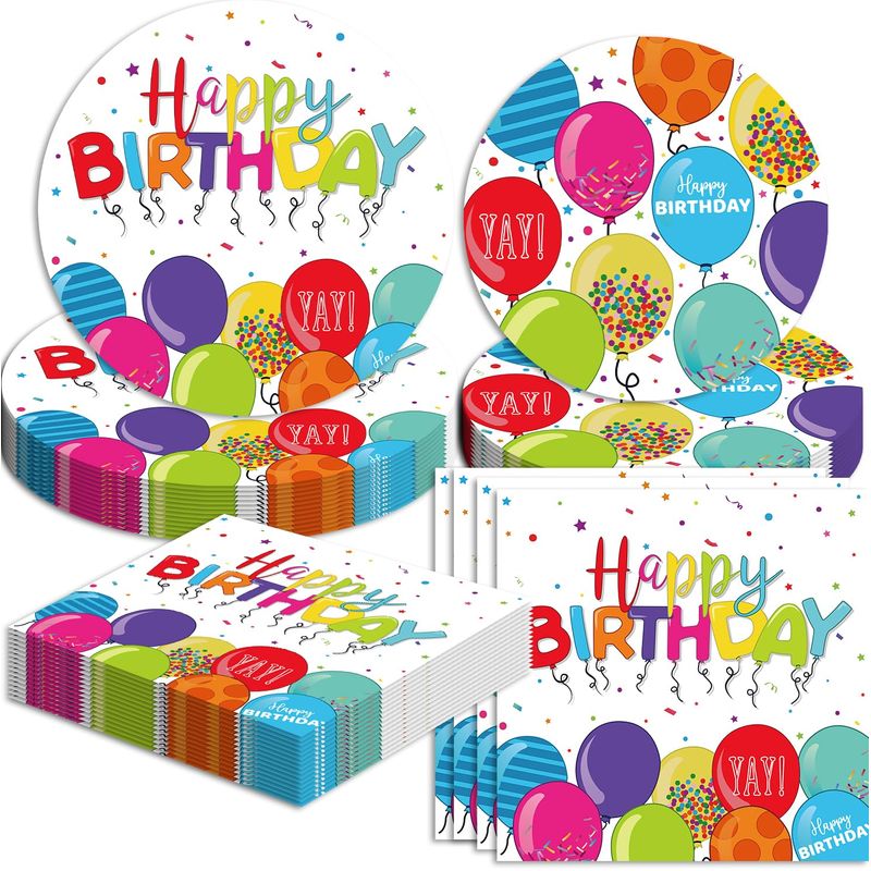 Happy Birthday Decorations Happy Birthday Party Tableware Includes ...