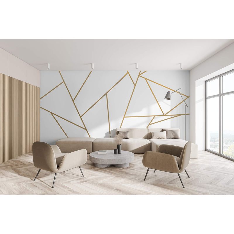 Murwall Gold Wall Decal Peel and Stick | Geometric Line Wall Sticker ...