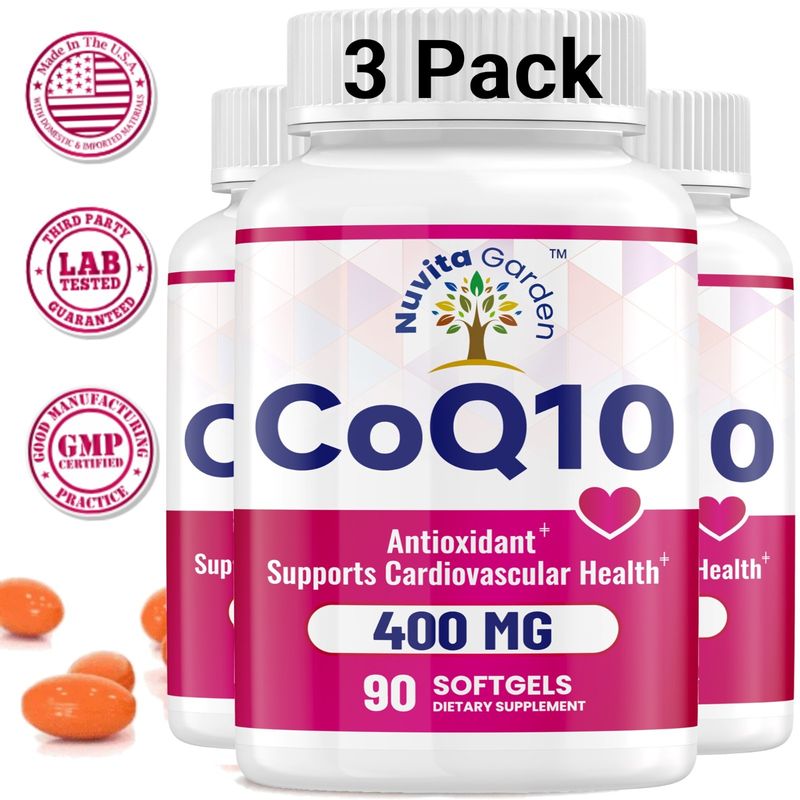 CoQ10-400mg-Softgels, 270 Softgels Coenzyme Q10 Supplement High ...