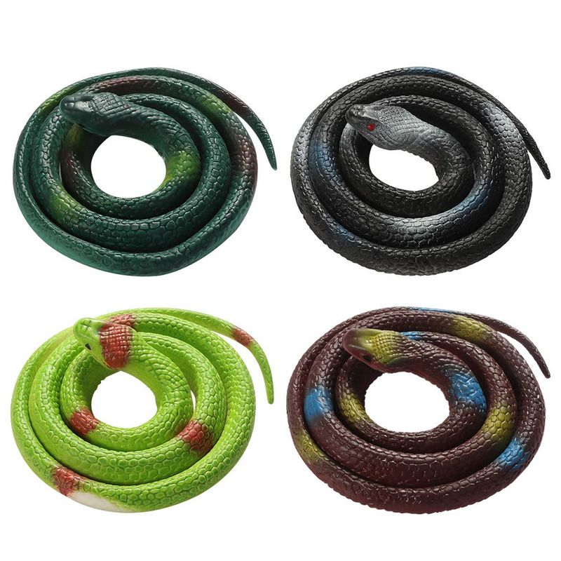Bolonbi FRIUSATE 4 Pieces Toy Snakes, 30 Inch Rubber Snake Fake Snake ...