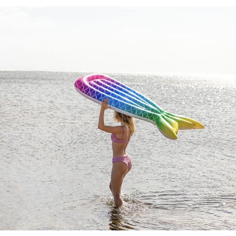 Intex Inflatable Fun Rainbow Mermaid Tail Pool Float Party Adult 70" 58788EP - Online ...