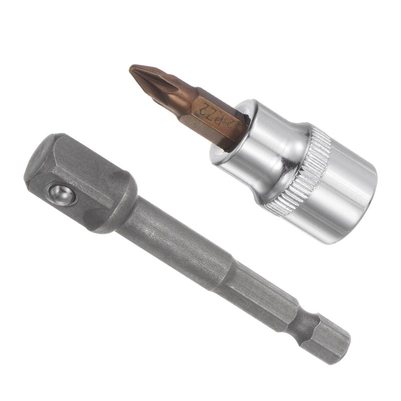 CoCud Cross Slot Bit Socket, PZ2 Bit 3/8" Drive 2" Length, CR-V Socket ...