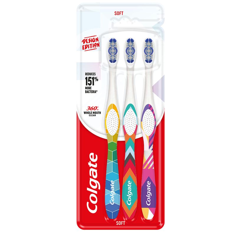 Colgate 360 Whole Mouth Clean Design Edition Toothbrush | soft bristle ...