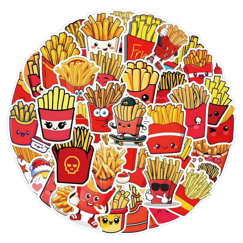 French Fries Stickers,French Fries Graffiti Stickers,50Pcs Vinyl ...