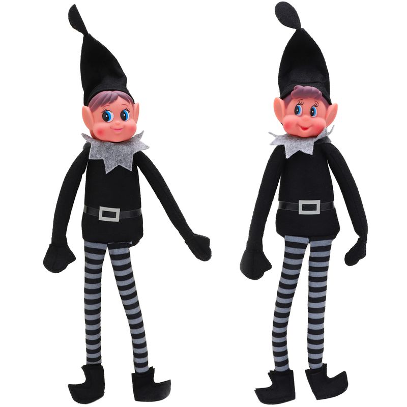 Toyland® Elves Behavin Badly Set of 2-12 Inch Girl & Boy Elf with Black ...