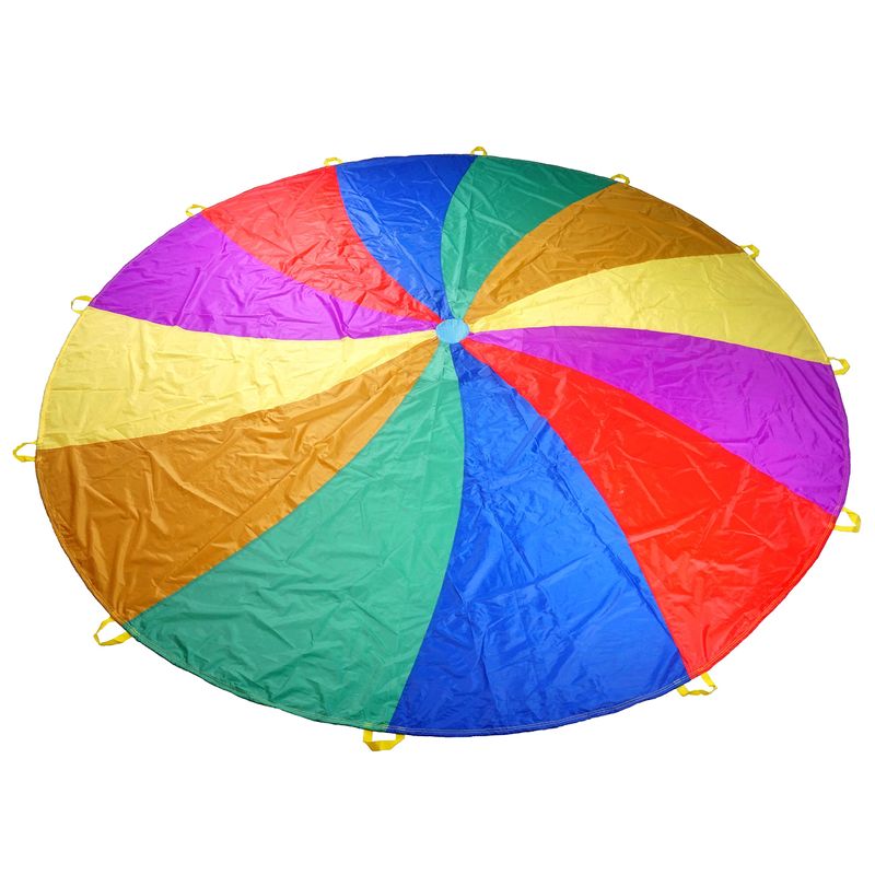 NARMAY® Play Parachute for Kids Rotating Rainbow with 12 Handles - 12 ...
