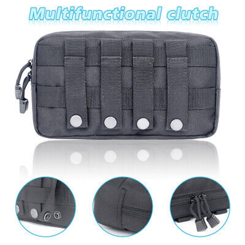 Tactical Molle Pouch Horizontal Admin Pouch EDC Pouch Utility Tool Bag Black Kit - Online ...