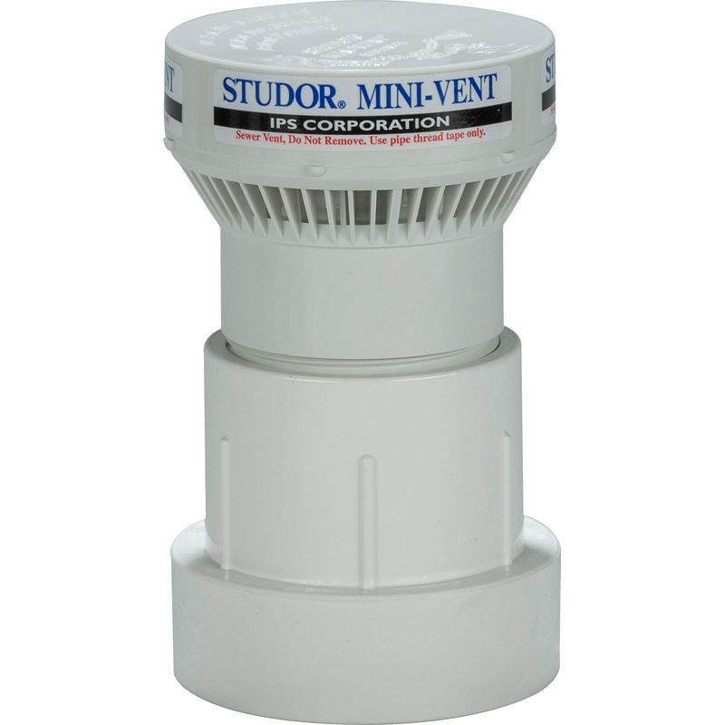 Studor 20341 Mini-Vent Air Admittance Valve with PVC Adapter, 1-1/2- or ...