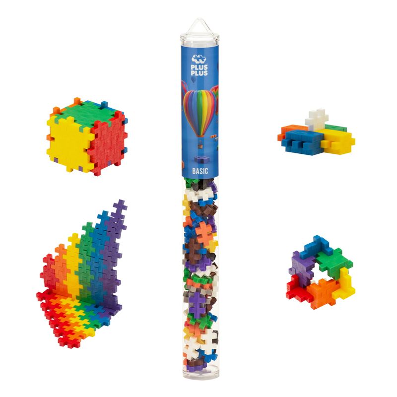 PLUS PLUS – Open Play Tube – 70 Piece Basic Color Mix – Construction ...