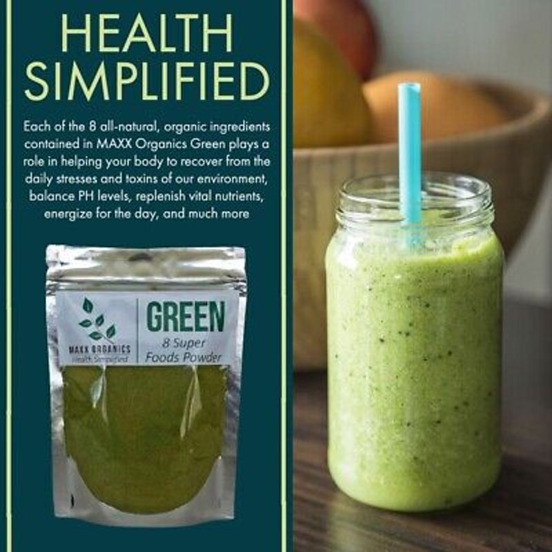 MAXX Organics 8 SUPERFOODS POWDER 30 Day Supply Compare to Nested Vital ...