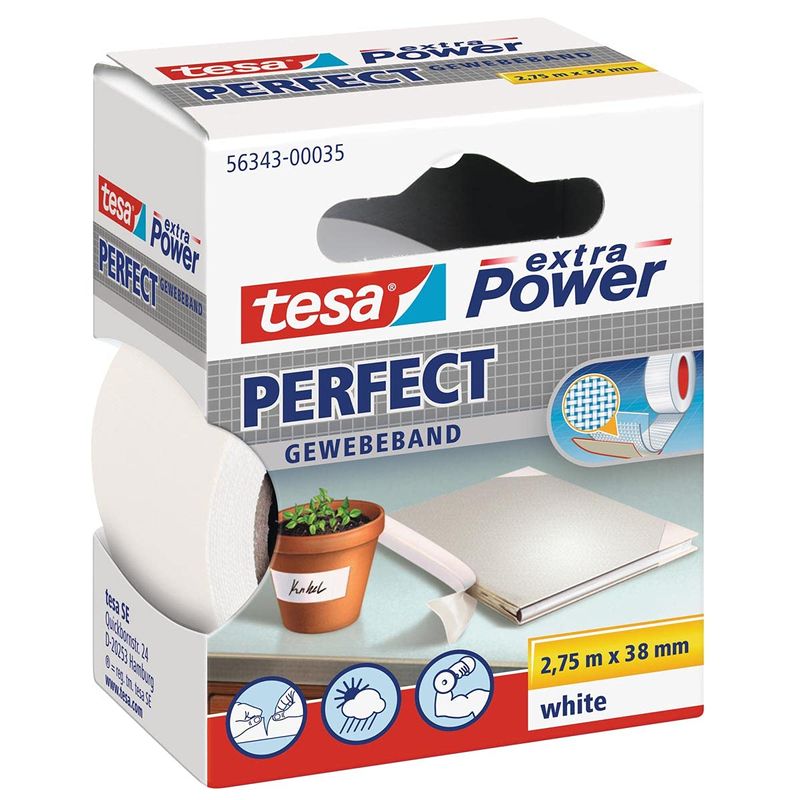 tesa extra Power Perfect Cloth Tape - Fabric-Reinforced Repairing Tape ...