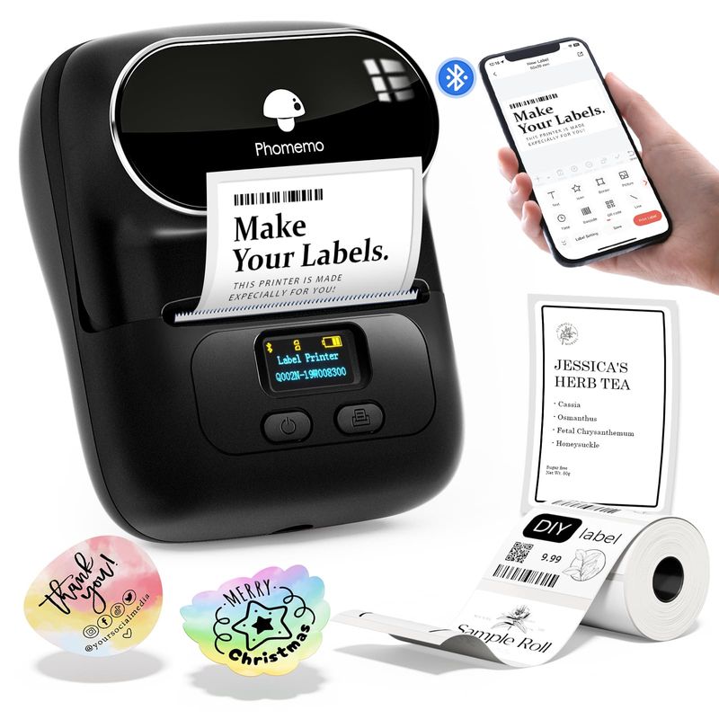 Phomemo M110 Label Maker, Upgraded Thermal Label Printer for Phone and ...