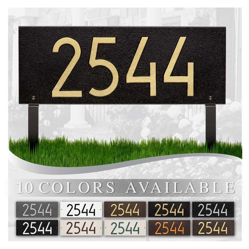Whitehall™ Personalized Cast Metal Lawn Mounted Address Sign - The Mid ...