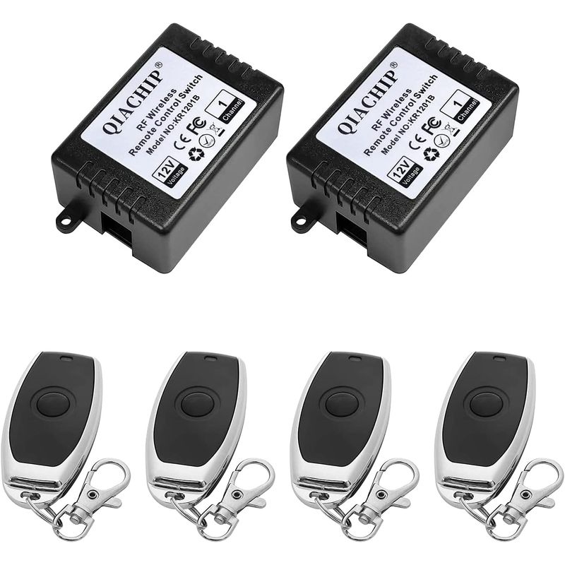 QIACHIP 433Mhz Universal Wireless 12V Relay Remote Receiver Module ...