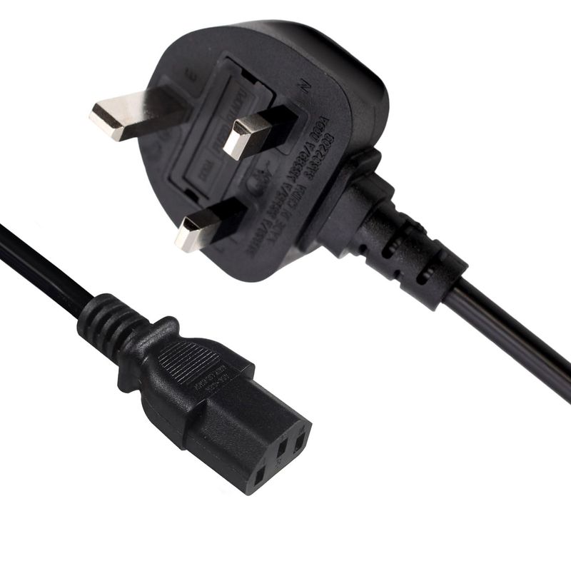 AJP 1 Metre UK Power Cable IEC C13 to BS1363 Kettle Lead Power Cord for ...