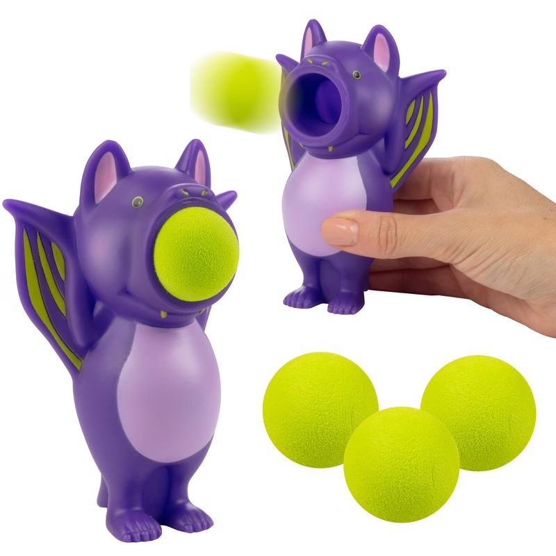 Hog Wild Halloween Bat Ball Popper Toy - Includes 4 Soft Foam Balls ...
