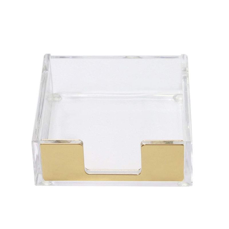 Buqoo Acrylic Sticky Notes Pad Holder Desktop Organizer 3.5x3.3 Inch ...