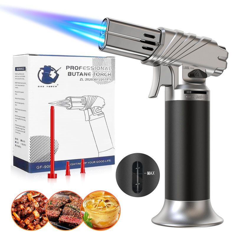LUZOON Blowtorch Gas Burner Bunsen Burner Kitchen Dual Torch Kitchen ...