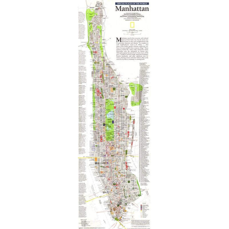 National Geographic: Manhattan 1990 - Historic Wall Map Series - 10 x ...