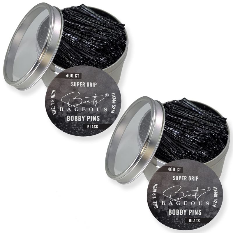 Super Grip Bobby Pins - Black (Approx. 400 Count | 2 Pack | 800 Total ...