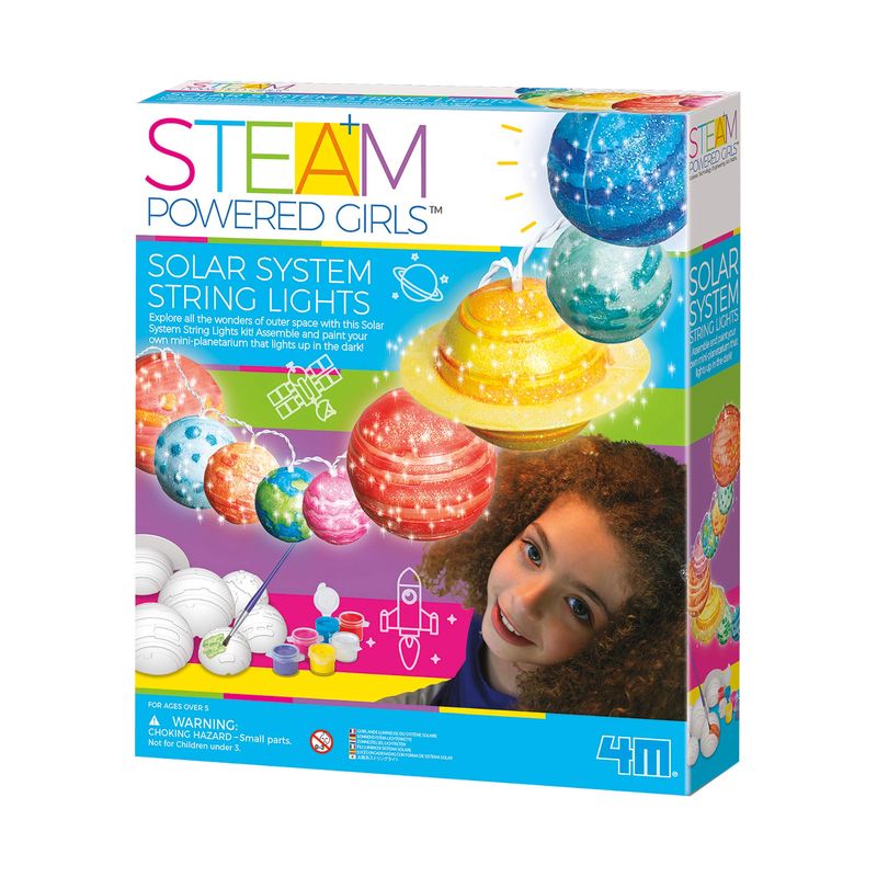 4M Toysmith, STEAM Powered Girls Solar System String Lights, Mini-Planetarium DIY Stem Toy, for ...