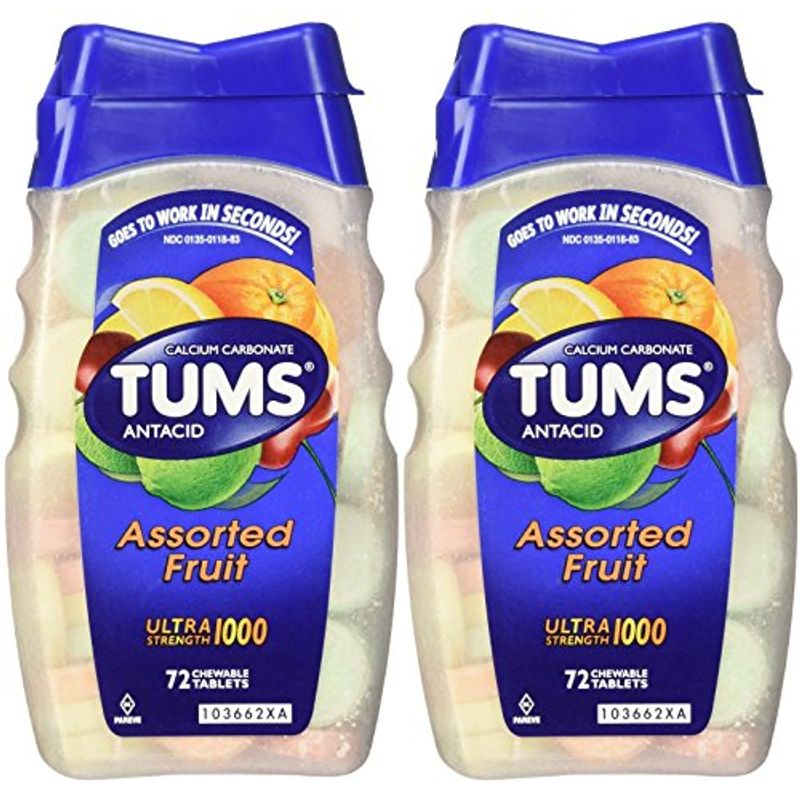 Tums Ultra Strength 1000 Chewable Tablets Assorted Fruit - 72 ct, Pack ...