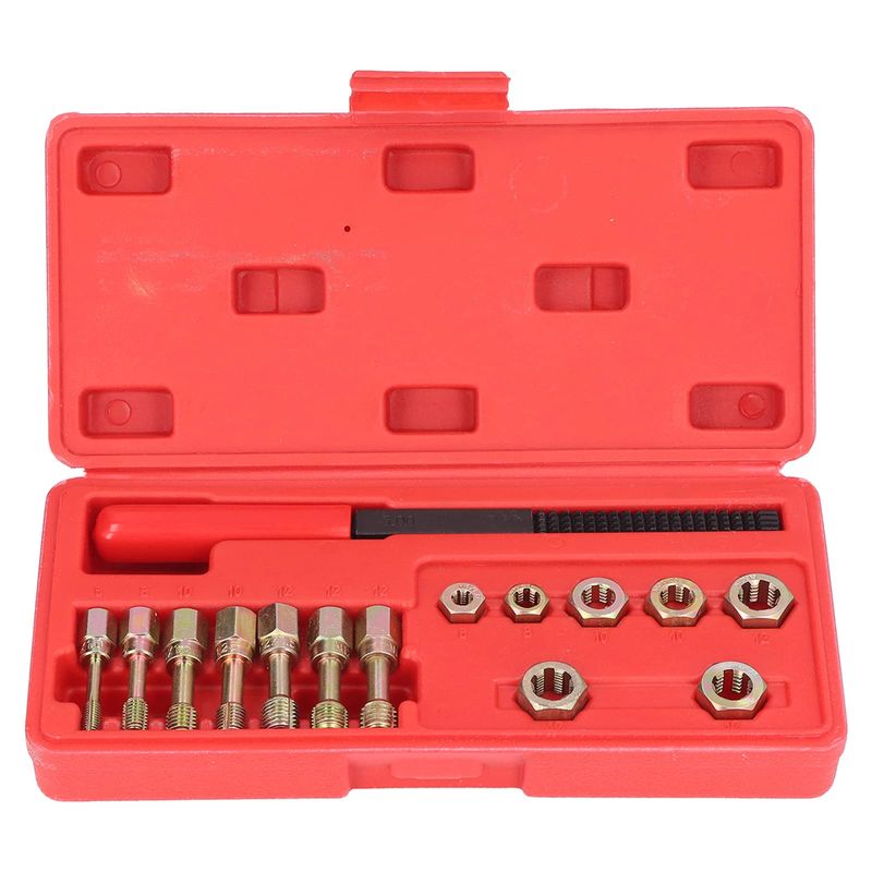 Ozgkee Thread Chaser Kit, Thread Chaser 15-Piece Set Metric Thread Restorer Repair Tool Kit with ...