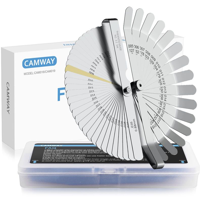 CAMWAY 2Pcs Feeler Gauge Set Stainless Steel Metric/Inch 32 Straight ...