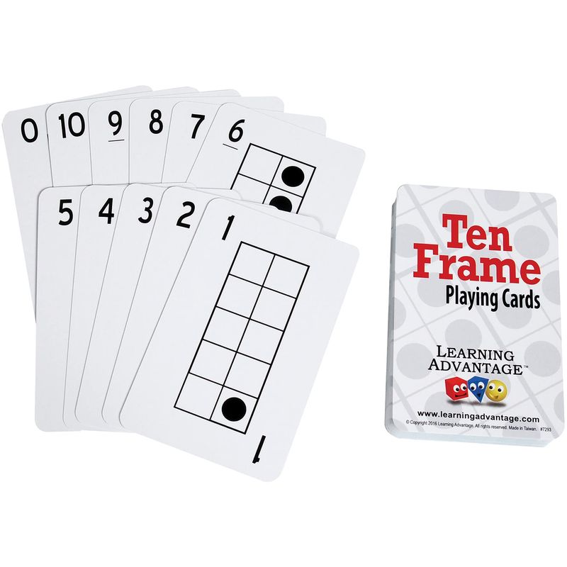 LEARNING ADVANTAGE Ten Frame Playing Cards - Set of 44 - Learn and ...