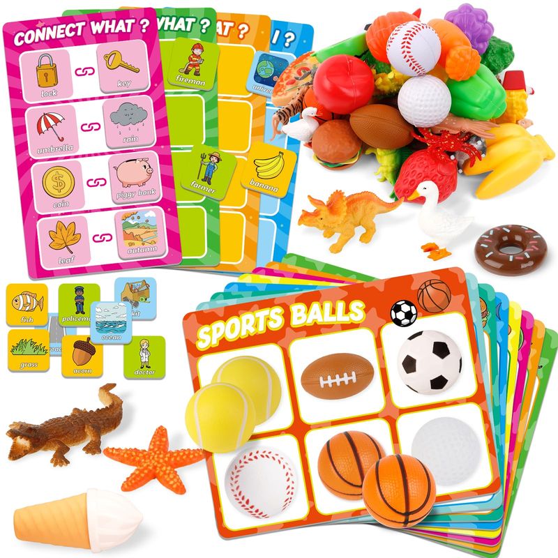Broytain Match Card & Sort Game Set for Toddlers,Montessori Game for ...
