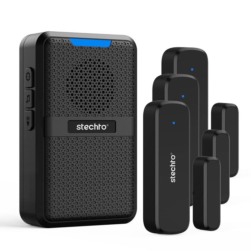 STECHRO Wireless Door Chime, 600Ft Range 5 Adjustable Volume, Magnetic ...
