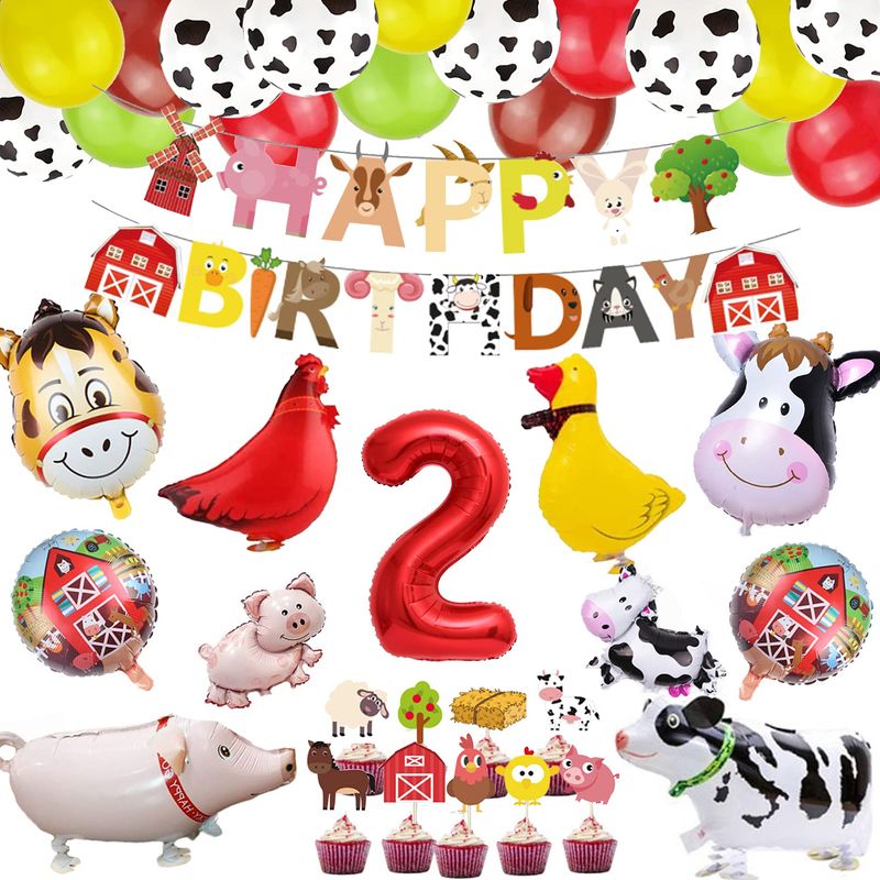 Farm Animal 2st Birthday Party Supplies Decorations Boys Girls ...