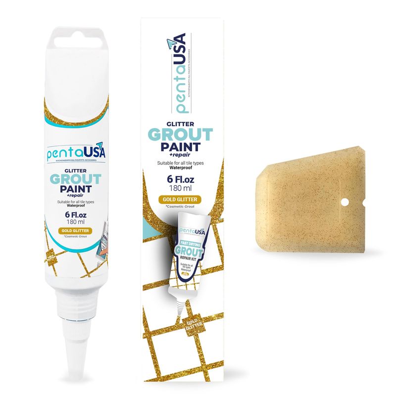 PentaUSA Grout - Gold Glitter Grout for Tiles, Ready Mixed Grout ...