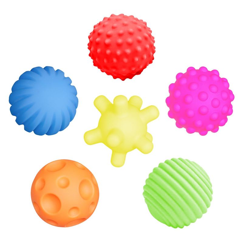 Jagowa Baby Sensory Balls - 6 Soft Multi-Texture Grip Balls for Tactile ...