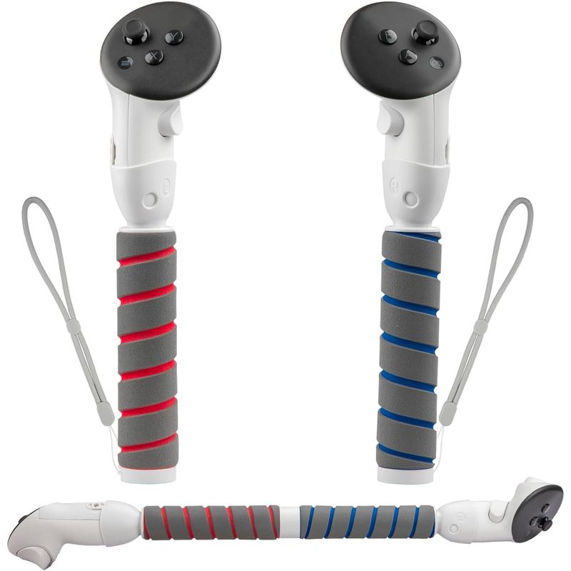 Aukuoy Controller Grips Extension for Quest 3: Dual Handle Attachments ...
