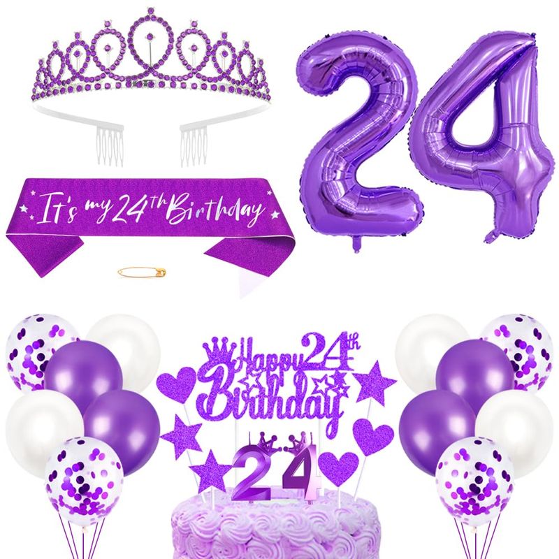 24th Birthday Decorations Women's Birthday Princess Crown Queen Tiara ...