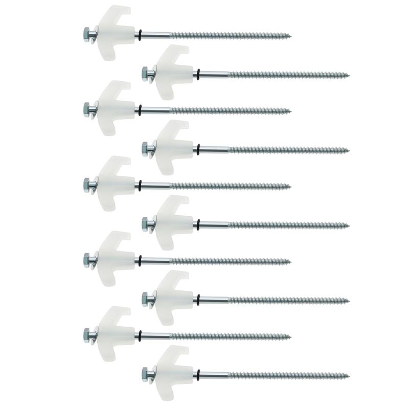 ECSiNG 10Pcs Screw in Stake Tent Pegs Plastic Head Spiral Nails T Head ...