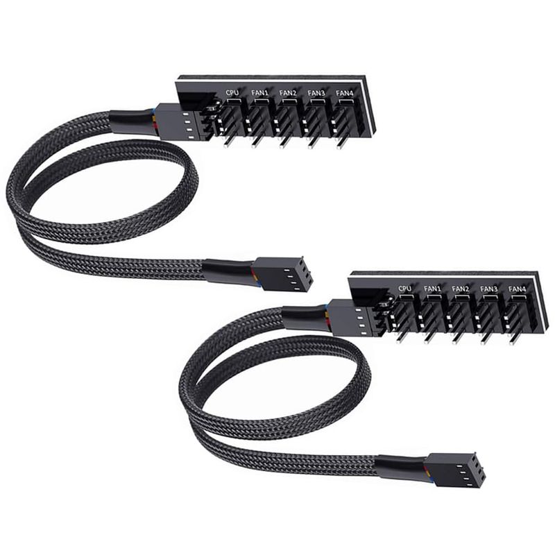 SANTACIN 2 Pack PWM Fan Hub Splitter 1 to 5 Splitter 5 Way PC Case ...