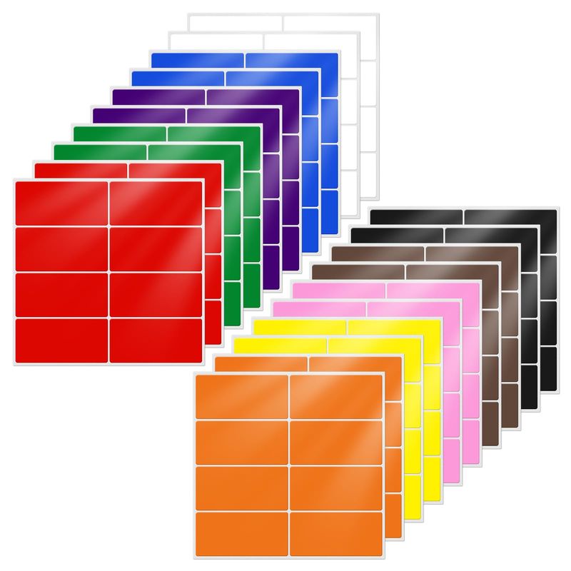 YIKIADA 10 Colour Rectangular Labels Sticky 40 × 19 MM Colour Coded ...
