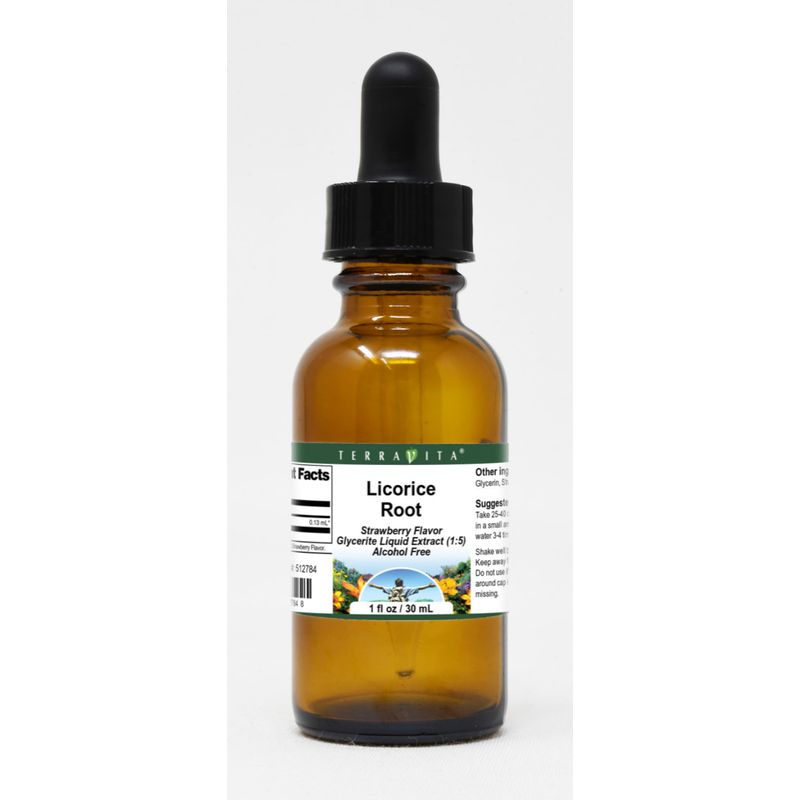 Licorice Root Glycerite Liquid Extract (1:5) - Strawberry Flavored (1 ...